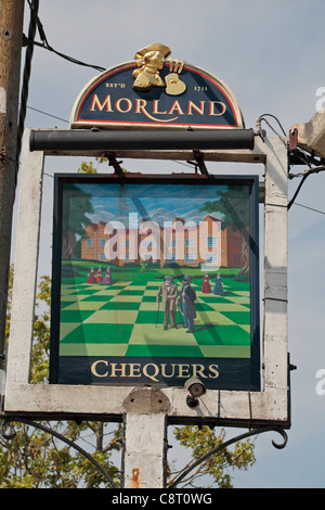 Pub sign for the Chequers Inn public house near Prestwood, Great ...
