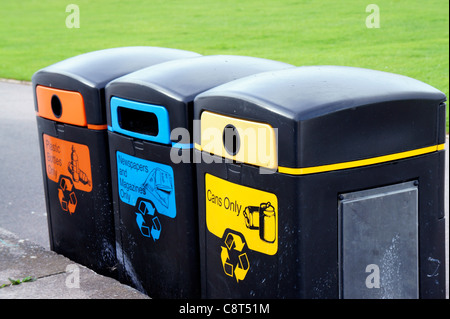 Recycle Bins on the Promenade at Paignton, Devon, England Stock Photo ...