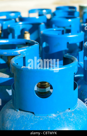 Blue gas balloons. Propane-butane Stock Photo - Alamy