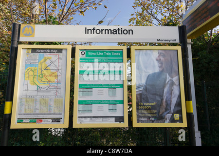 Wallasey Village train station sign by Merseyrail Stock Photo - Alamy