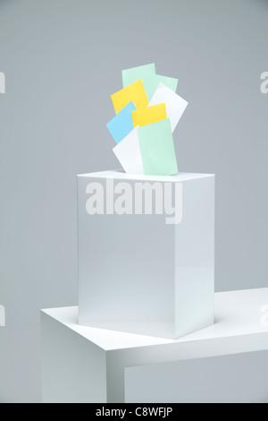 Ballots Stuffed In Ballot Box On Desk Stock Photo - Alamy