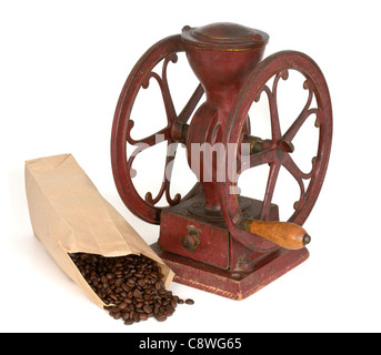 old-fashioned antique vintage grinding coffee grinder machine Stock ...