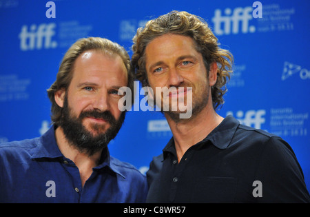 Ralph Fiennes Gerard Butler atpress conference CORIOLANUS Press ...