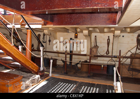 Vintage wooden ship interior Stock Photo - Alamy