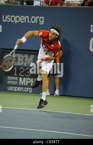 Juan Monaco competes in attendance US OPEN 2011 Tennis Championship ...