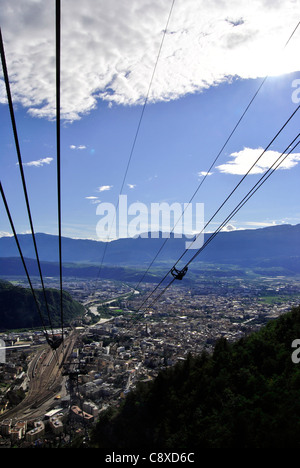 Cable car descending to Bolzano, Italy Stock Photo - Alamy