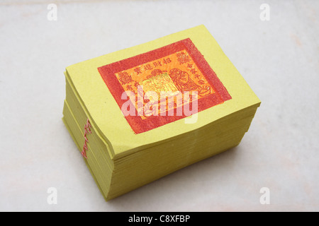 joss paper burned during Chinese funerals or as offering Stock Photo ...