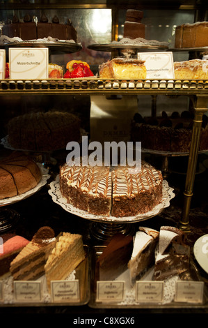 The famous Cafe Demel in Vienna, Austria. A slice of Annatorte ...