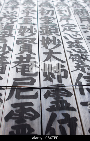 Japanese Kanji symbols on wood Stock Photo - Alamy