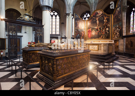 Tombs of Mary of Burgundy and Charles the Bold in the Church of Our Lady, Bruges, Belgium Stock ...