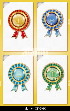 Various Types Of Gold Award Medals In Various Shapes Stock Photo - Alamy