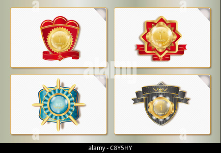Various Types Of Gold Award Medals In Various Shapes Stock Photo - Alamy