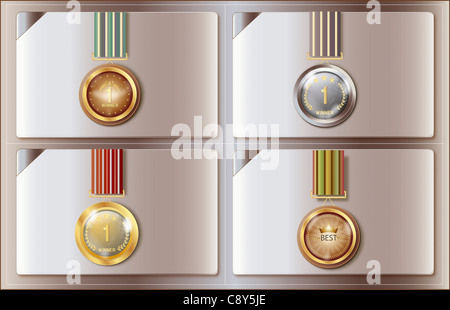 Various Types Of Award Medals In Various Shapes Stock Photo - Alamy