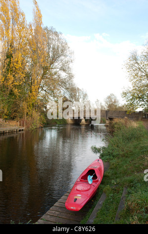 The weir at Paper Mill Lock in springtime near Little Baddow Stock ...