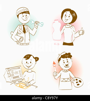 Various types of people's occupation Stock Photo - Alamy