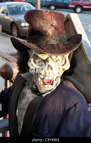 Scary devil monster decoration in the darkness of Halloween party Stock ...