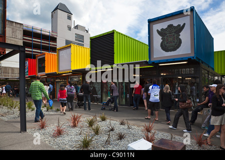 Temporary shopping mall using shipping containers after Christchurch ...