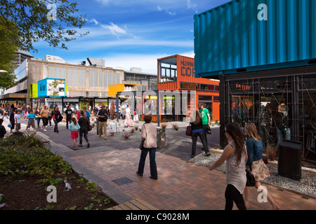 Temporary shopping mall using shipping containers after Christchurch ...
