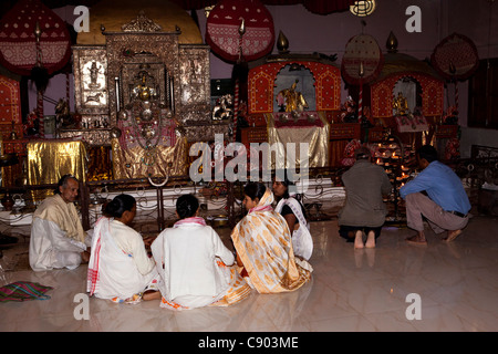 India, Assam, Majuli Island, Satra (monastery) temple statue of Garuda ...
