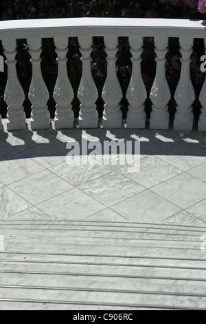 Beautiful white balustrade in the old Park Stock Photo - Alamy