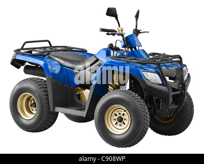 blue atv quad bike isolated on white background Stock Photo - Alamy