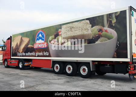 Feta Cheese articulated lorry in Greece Stock Photo - Alamy