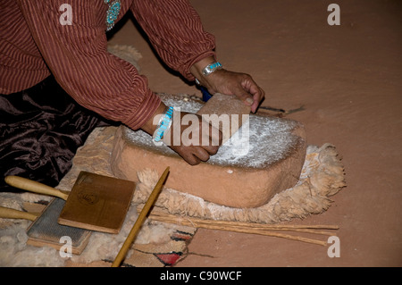 Interior of Navajo hogan, traditional dwelling and ceremonial Stock ...