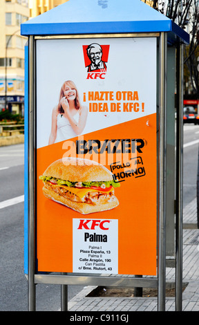 KFC Kentucky fried chicken cock advert chicken logo drawing on building ...