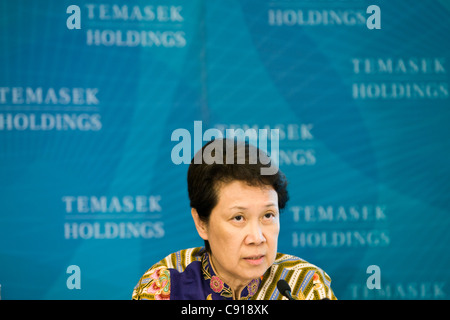 Ho Ching, Executive Director and CEO of Temasek Holdings Pte, speaks ...