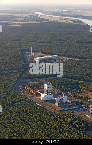 Aerial view, Gorleben nuclear interim storage facility, Gorleben ...