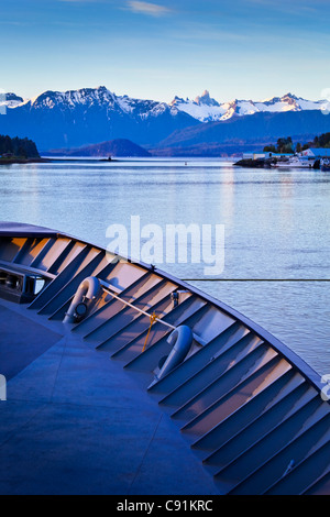 Alaska Marine Highway the m/v Matanuska passing between Sentinel Island ...