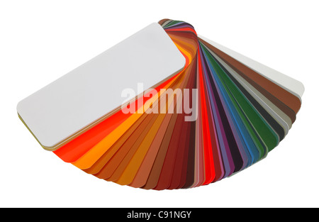 studio photography of a spread color chart isolated with clipping path ...