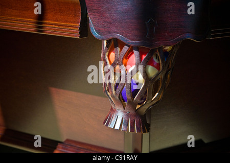Pool table leather ball catcher Stock Photo - Alamy