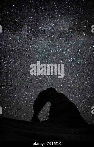 Delicate Arch below the stars, Arches National Park Stock Photo - Alamy