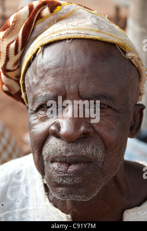 Portrait of Benin man in traditional African dress , Abomey , Benin ...