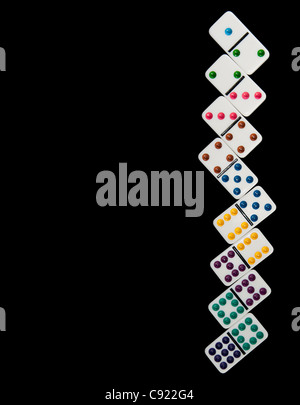 Color dominoes on a white background Stock Photo - Alamy
