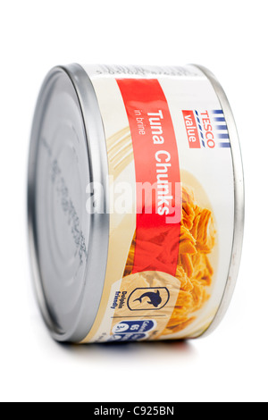 Dolphin Friendly Tesco tuna chunks Stock Photo - Alamy