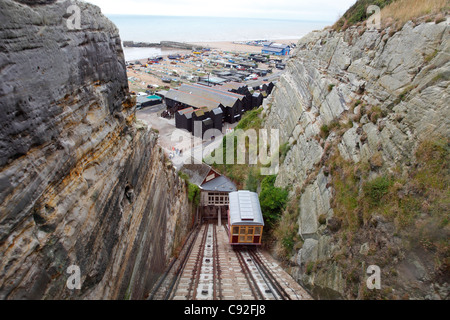 West cliff funicular railway Hastings East Sussex Stock Photo - Alamy