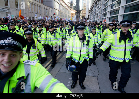 Huge police presence during students protest in central London UK ...