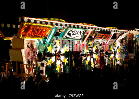 floats lit up at night with music playing during the bridgwater Stock ...