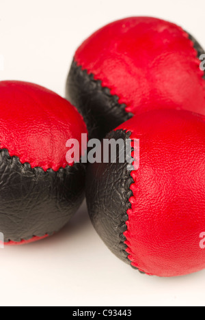 Traditional handmade Spanish pelota ball, with its typical coarse seams ...