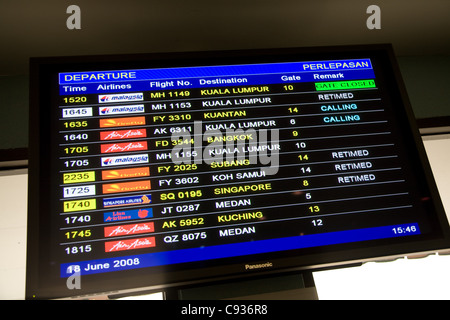 Flight information departures board screen display to various ...