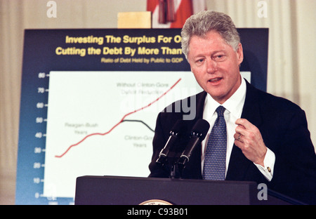 President Bill Clinton unveils the Year 2000 federal budget February 1 ...