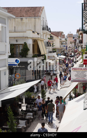Argostoli main street and shopping centre, Kefalonia, July Stock Photo ...