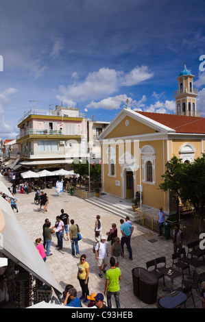 Argostoli main street and shopping centre, Kefalonia, July Stock Photo ...