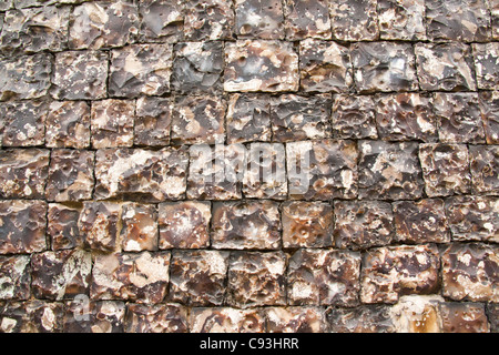 Traditional knapped flint stone wall in Norfolk, England Stock Photo ...