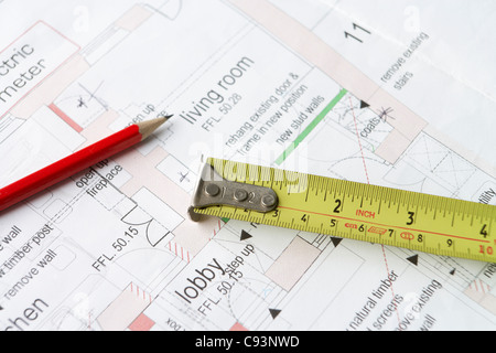 Close-up of house plans Stock Photo - Alamy