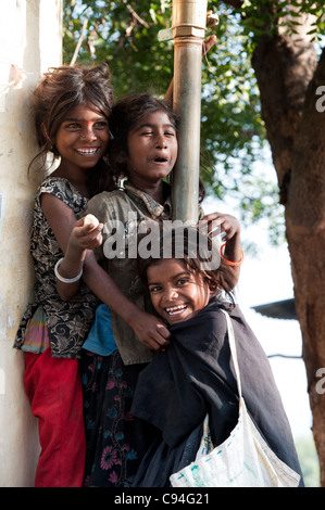 Happy laughing Indian lower caste girl. Andhra Pradesh, India Stock ...