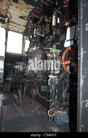 The cab on a narrow gauge steam locomotive at the Bressingham Steam ...
