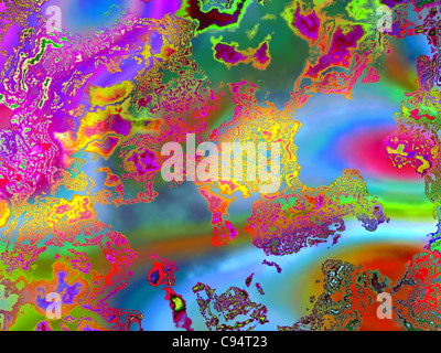 Abstract futuristic background with colorful swirly patterns Stock ...